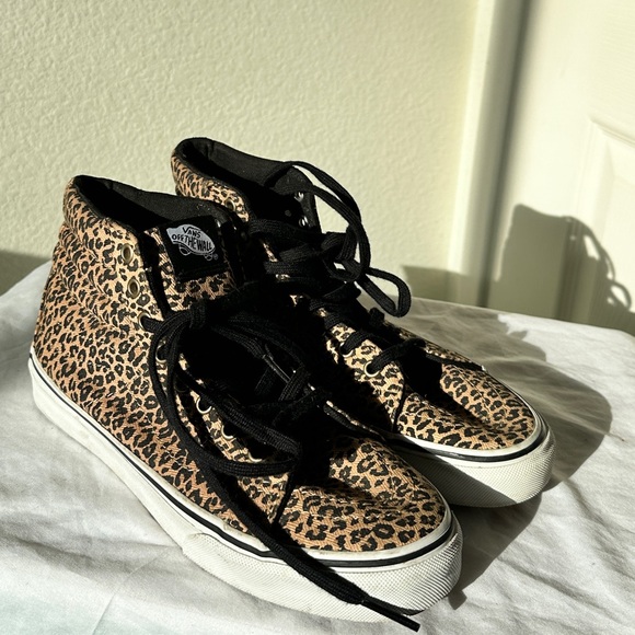 Vans | Shoes | Cheetah Print High Top Vans | Poshmark